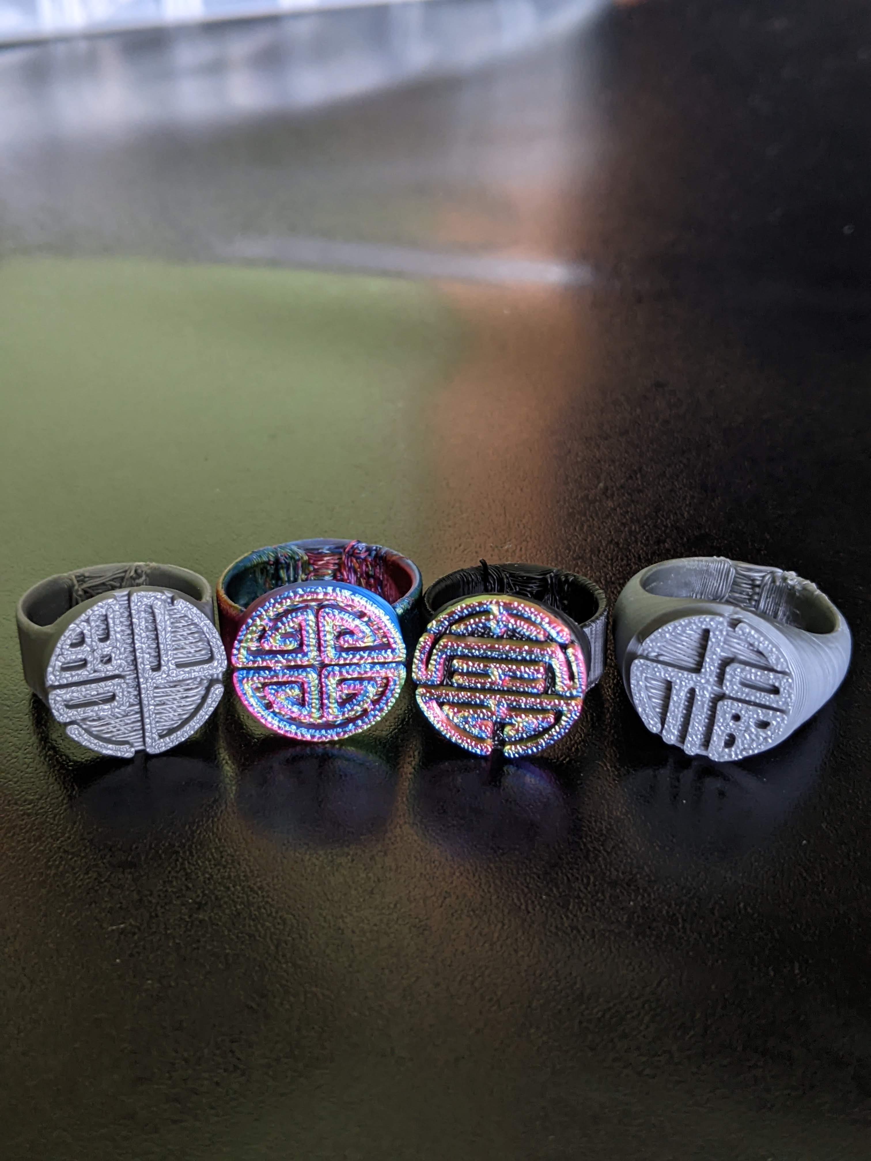 Fu, Shou, Lu chinese symbol ring by MrKamikaze | Download free STL ...