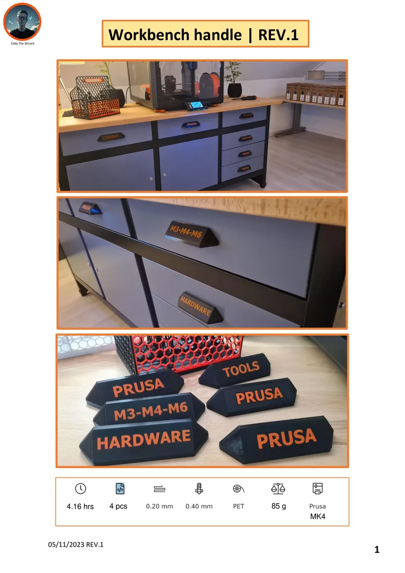 Workbench Handles (90mm-95mm-100mm-105mm-110mm-115mm) by Eddy The ...