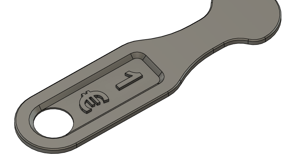 1€ Removable shopping trolley token by chochi3D | Download free STL ...