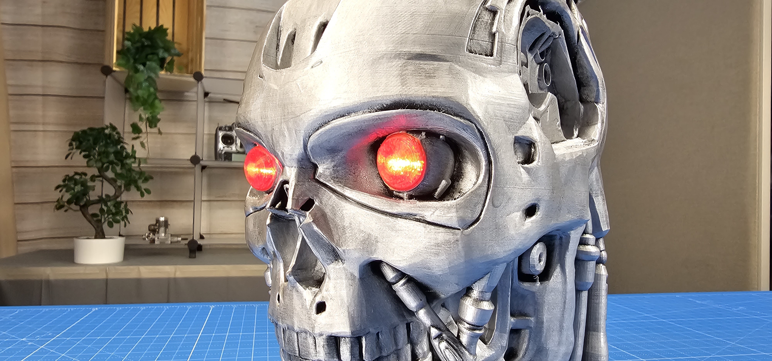 Terminator Head with LED Lights in Eyes. by SKSVideoguy | Download free ...