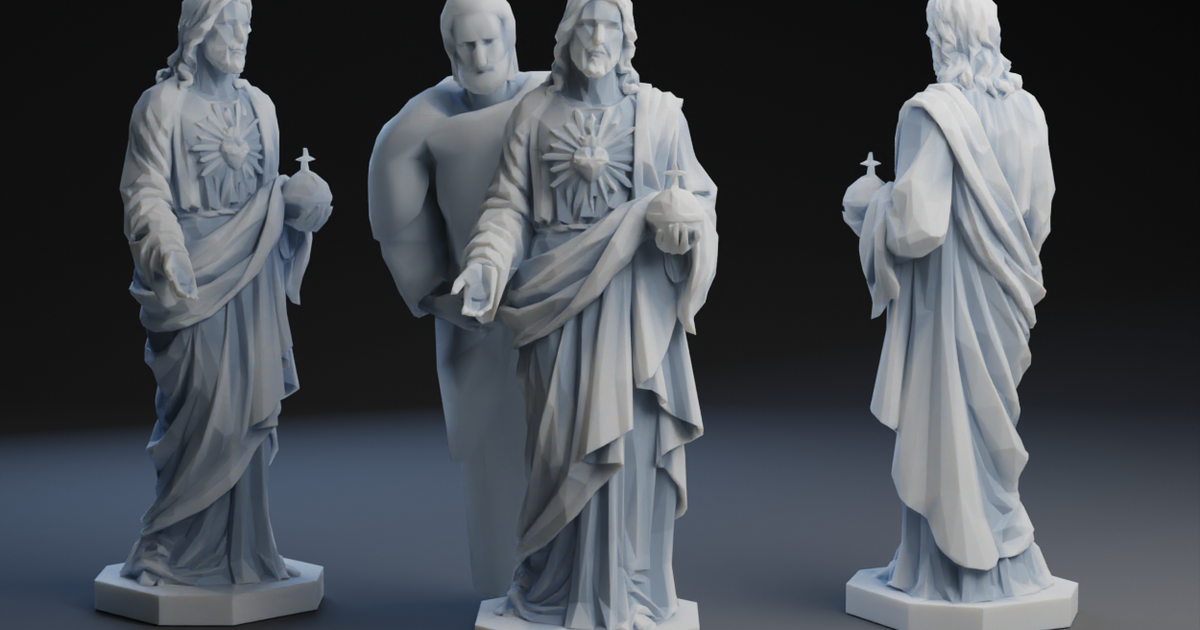 New and Improved Low Poly Jesus by Peter Farell | Download free STL ...