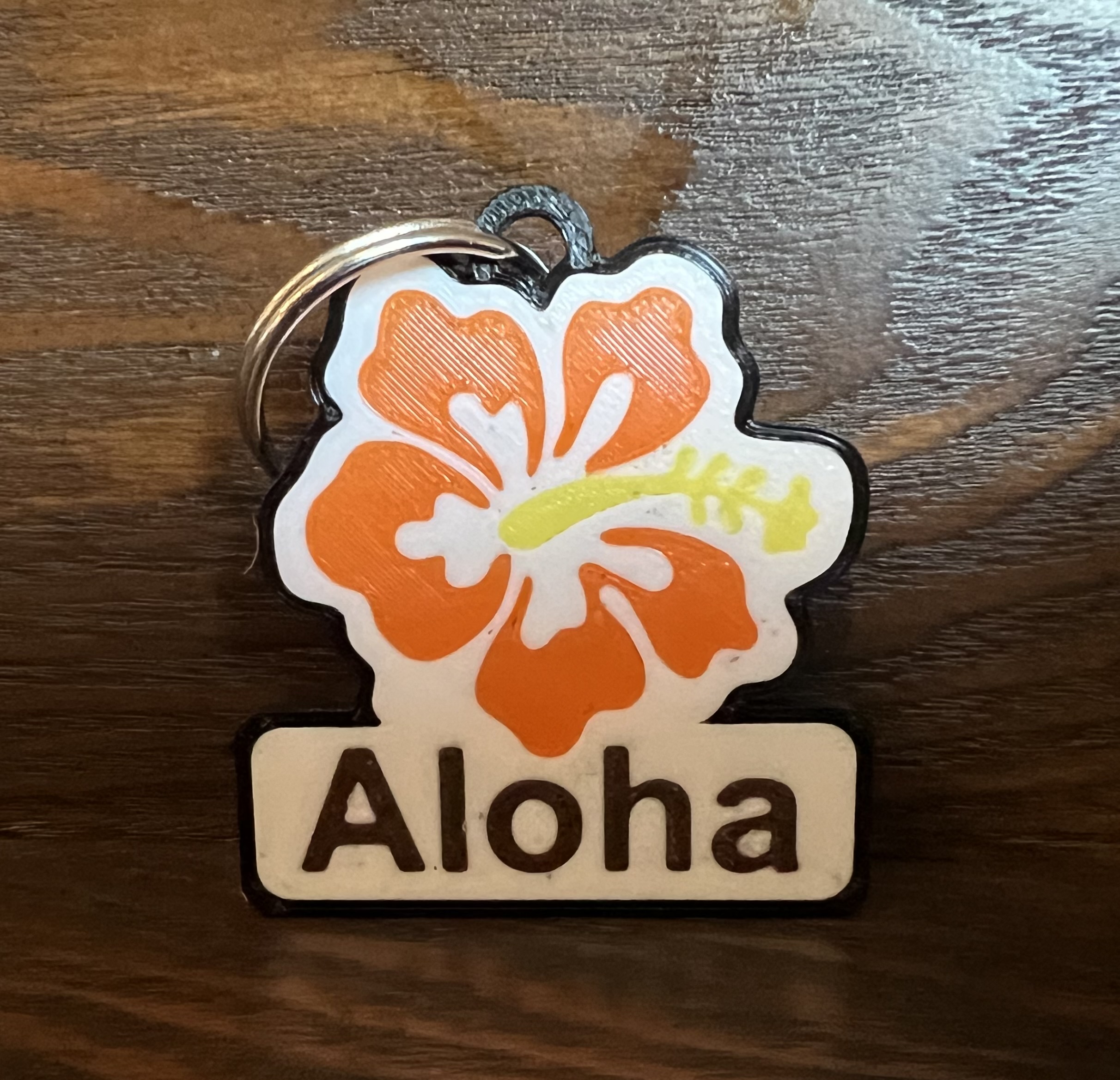 Aloha with Hibiscus Keychain Multi-colored by QuadView | Download free ...
