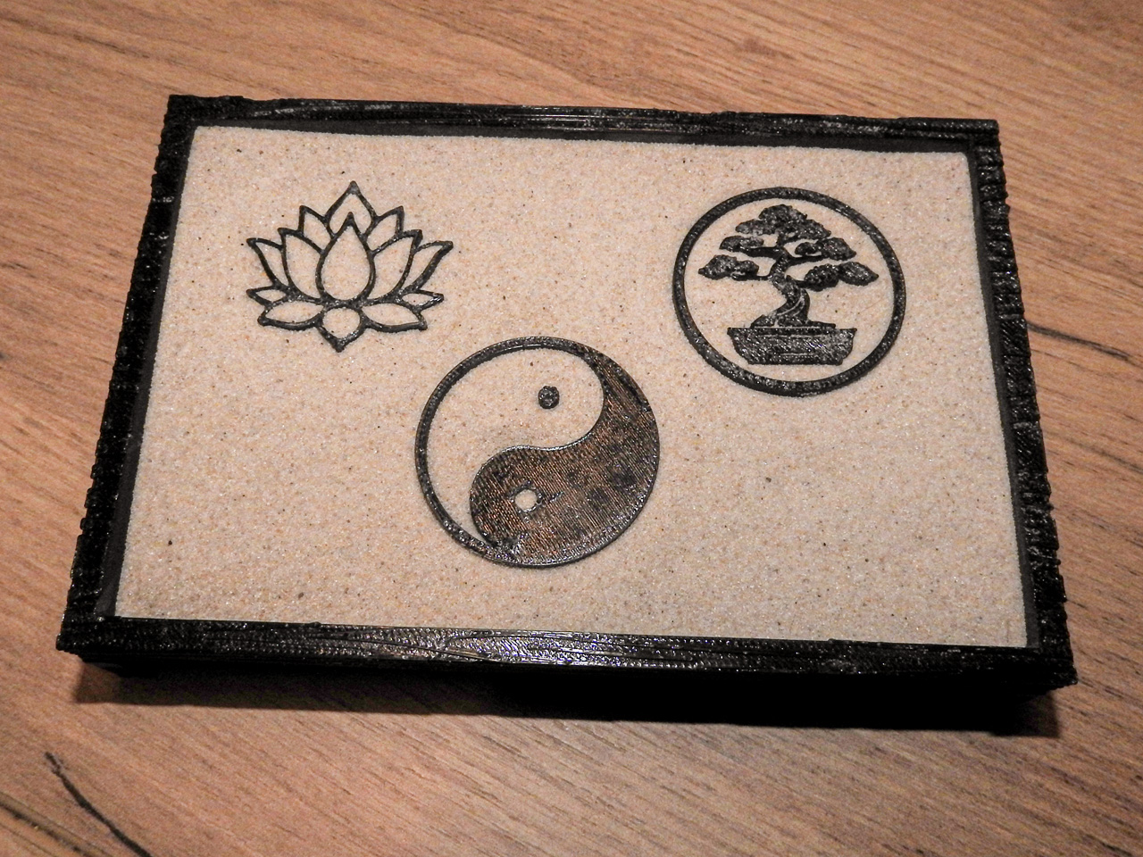 Zen garden table with symbols by DStein | Download free STL model ...