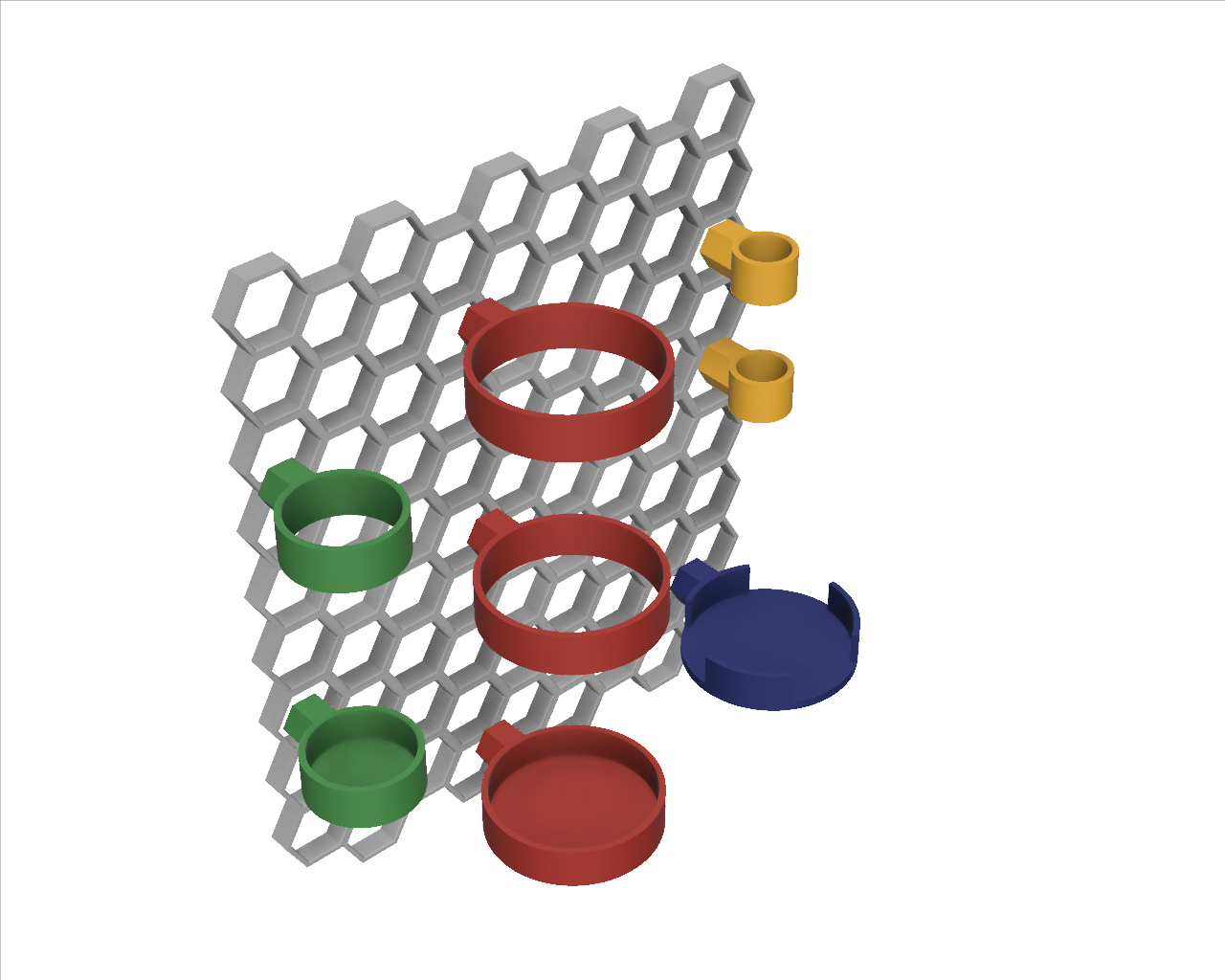 Cylindrical Item Holders for Honeycomb Wall | HSW by Replica4292 ...