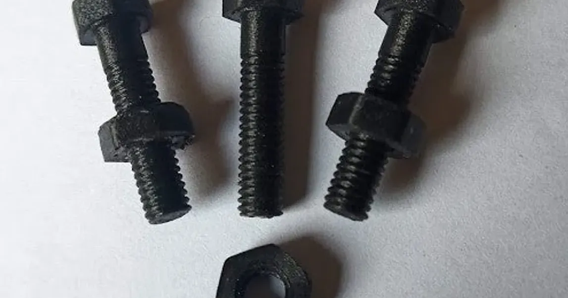 3d Printable Hex Screw and Nut 3-Sizes por Sunshine | Descargar modelo ...