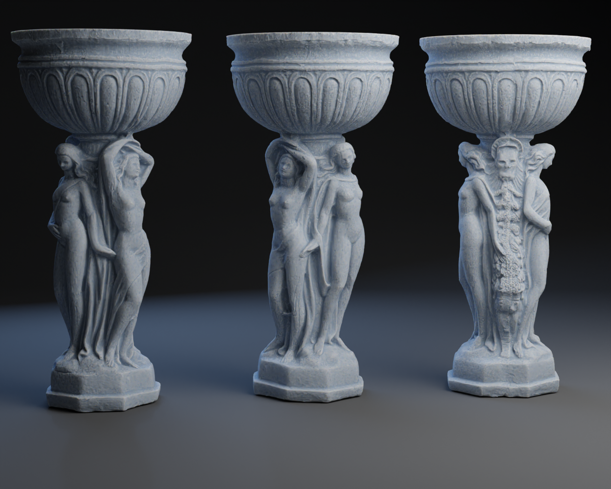 Three Muses Goblet / Vase by Peter Farell | Download free STL model ...