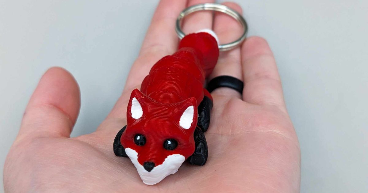 Baby Flexi Fox Keychain by Kekreations | Printables Store