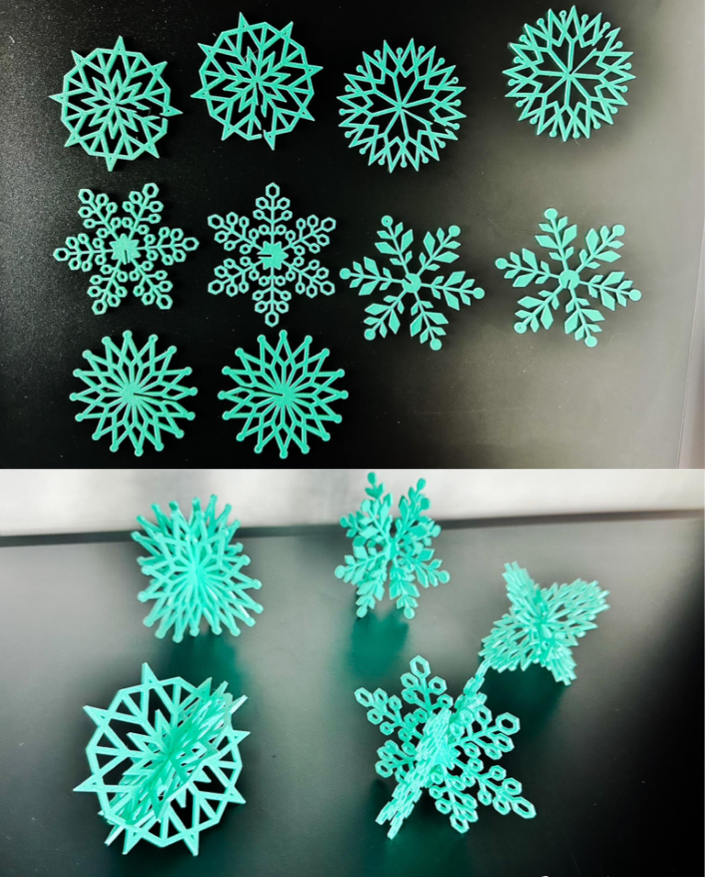 3D Snowflake SET 5 pack by Black Glovz | Download free STL model ...
