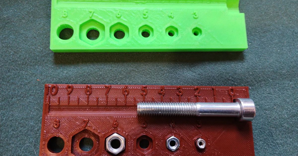Screw/hex nut measuring tool by DoModel | Download free STL model ...