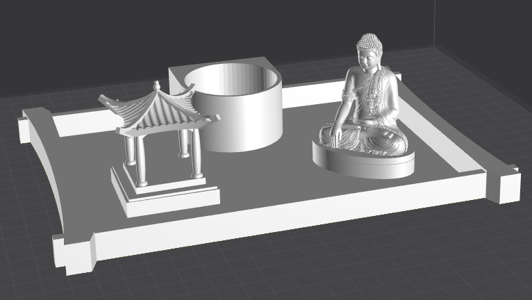 Zen Garden with Flower and Statue by HuardddT | Download free STL model ...