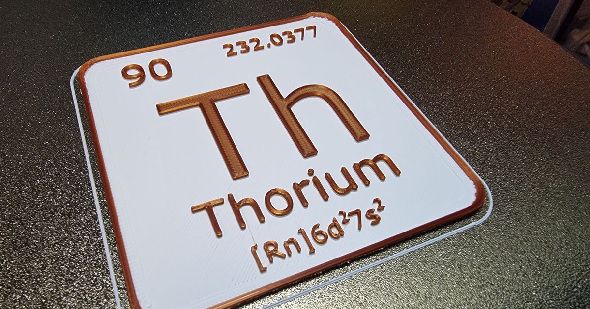 Thorium Th atomic number 90 by Steffen Moeller | Download free STL ...