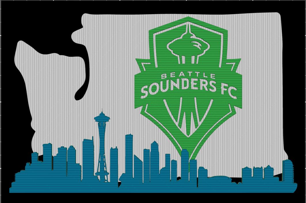 Seattle Sounders with WA state and Seattle Skyline by Devildoc5 ...