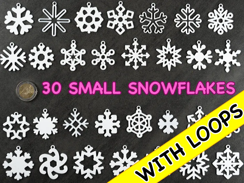 23 Big Snowflakes collection with hanging loops / Kolekce velkých ...
