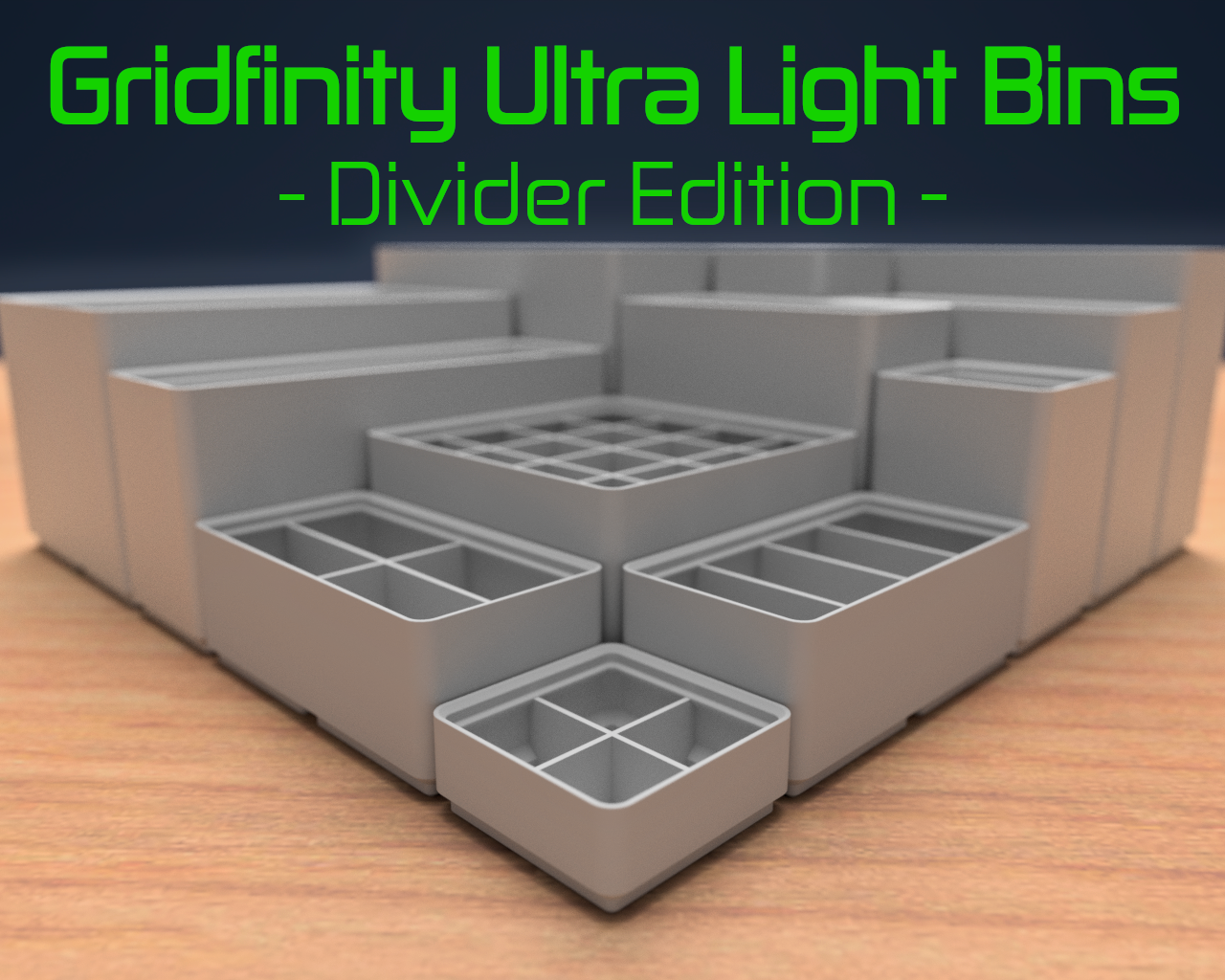 Gridfinity Ultra Light Bins - Divider Edition by HuMa | Download free STL model | Printables.com
