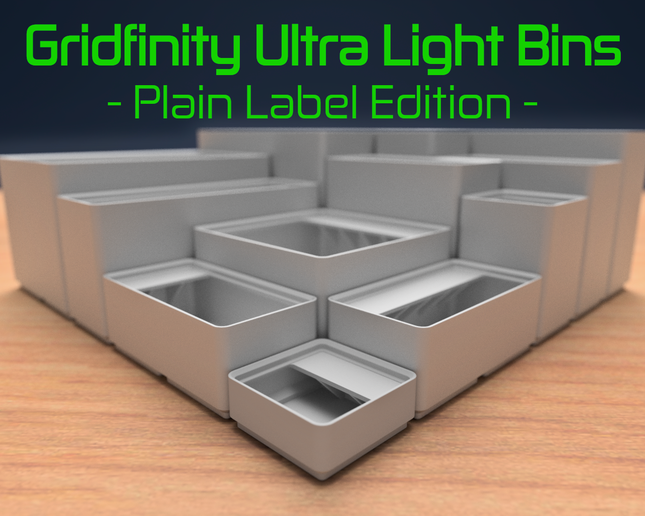 Gridfinity Ultra Light Bin - Plain Lable Edition par HuMa | Téléchargez gratuitement un modèle ...