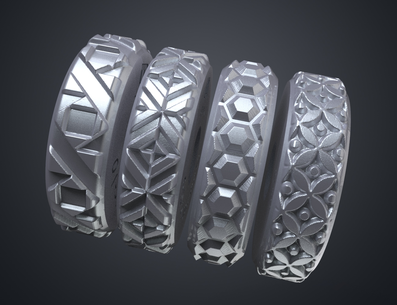 Stamp Wheels - Geometric Vol.03 (9-12) by 3Demon's Texture Rollers ...