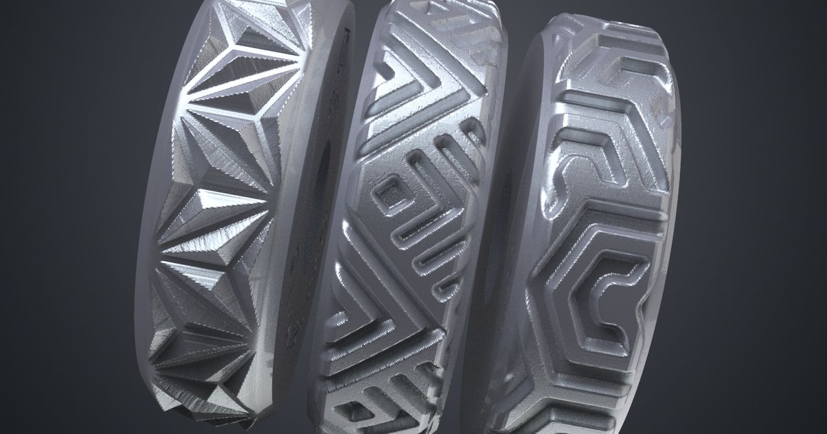 Stamp Wheels - Geometric Vol.05 (17-19) by 3Demon's Texture Rollers ...