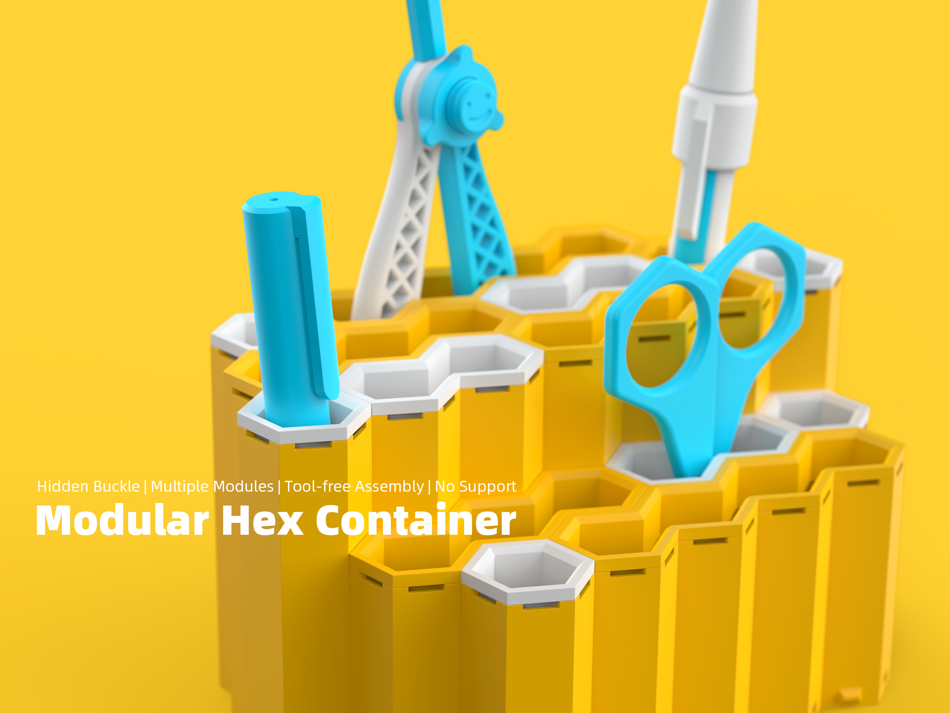 Modular Hex Container by wuguigui | Download free STL model ...