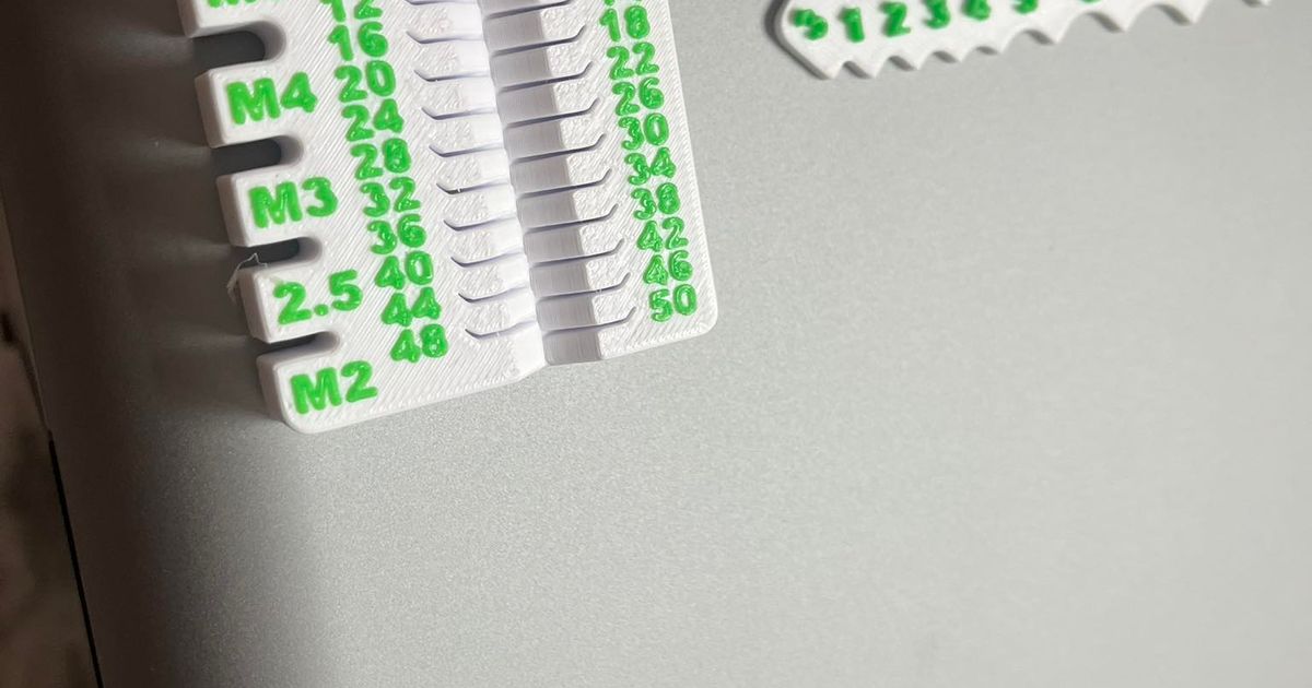 [magnet insert] Rapid Metric Screw Measuring Tool (M2-M5, up to 50mm ...