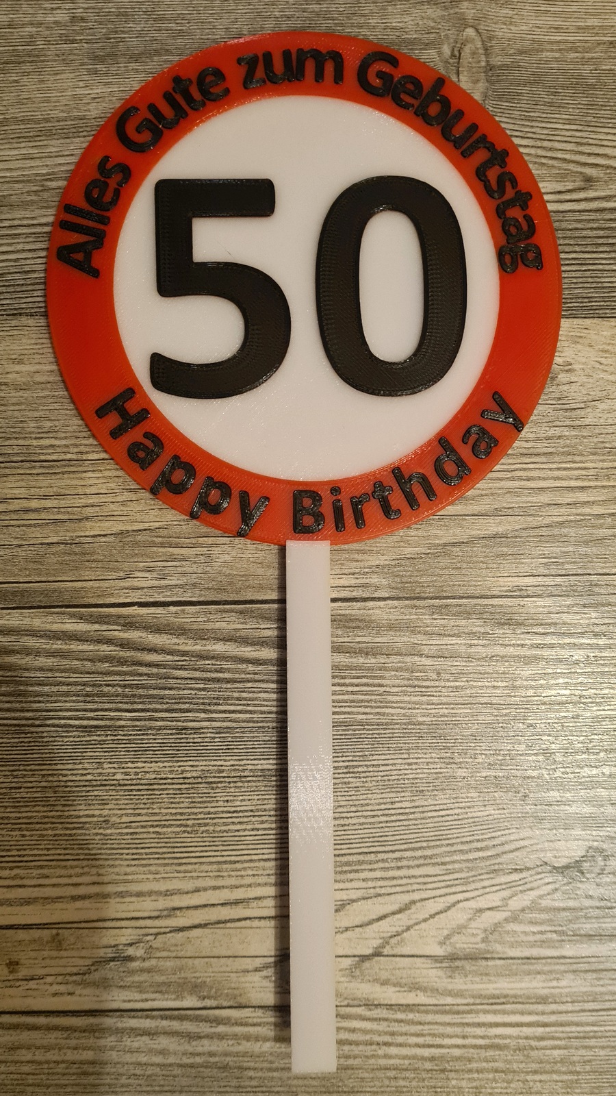 Gift birthday sign with age in years - Geschenk Geburtstags Schild mit ...
