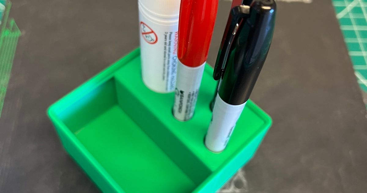 Gridfinity 2x2x6 Combo Glue, Pens, Tray by Longracks Labs | Download ...