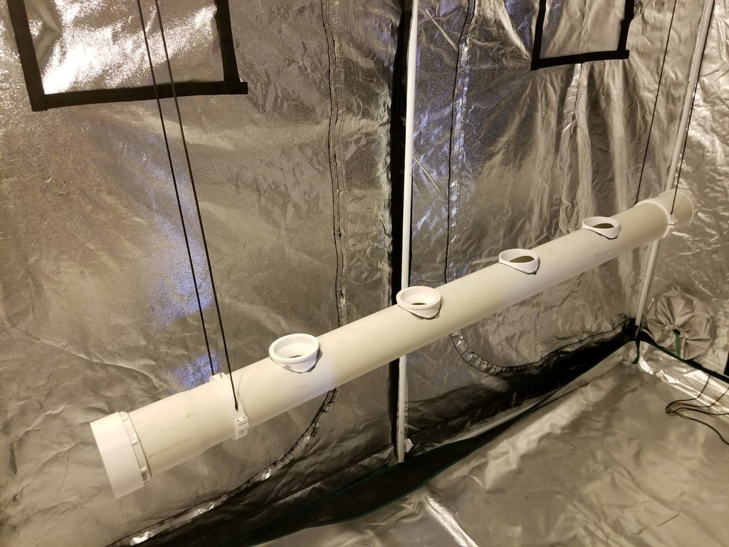 Hydroponics 4" pipe clamp for use with 3mm paracord par smysnk ...