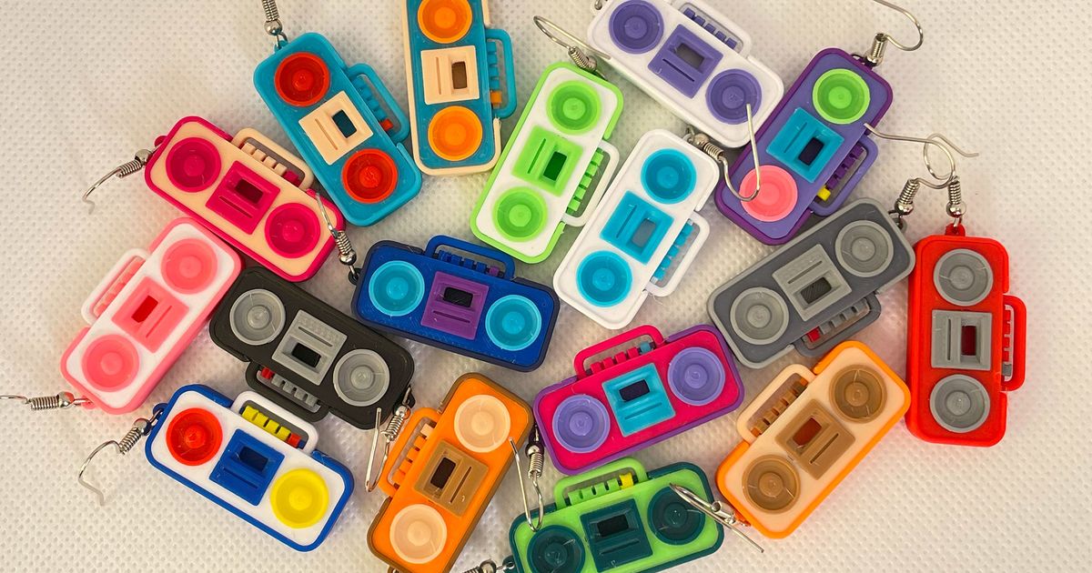 Cassette Player Earrings by 3D Printed Things | Download free STL model ...