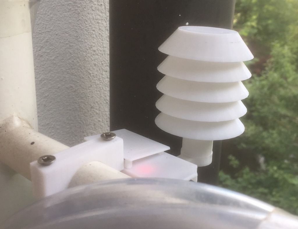 (old v1) ESP32 + BME280 weather station with stevenson screen by ...