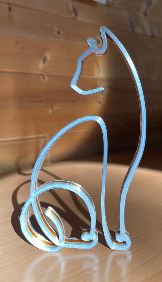 cat line 2d art by maximilian | Download free STL model | Printables.com