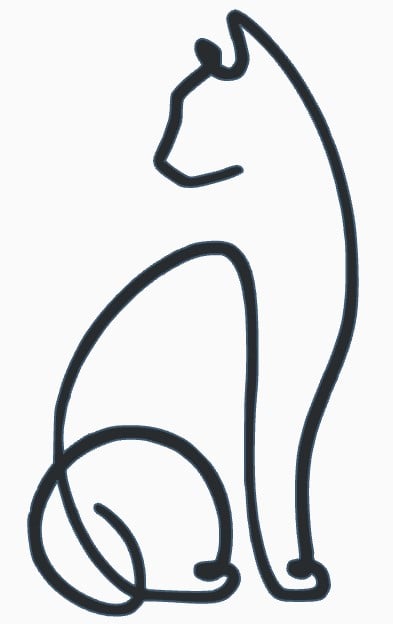 cat line 2d art by maximilian | Download free STL model | Printables.com