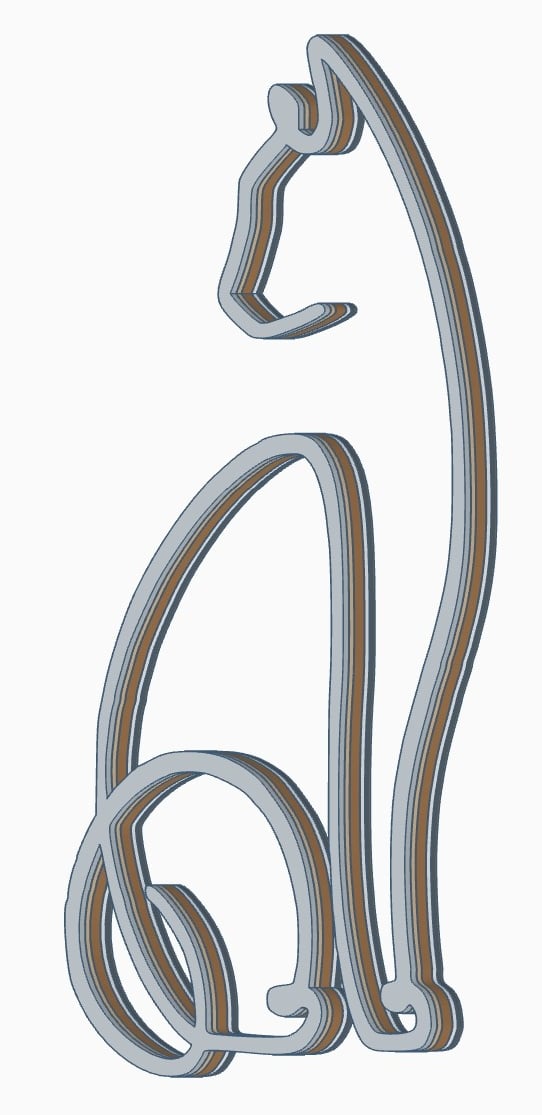 cat line 2d art by maximilian | Download free STL model | Printables.com