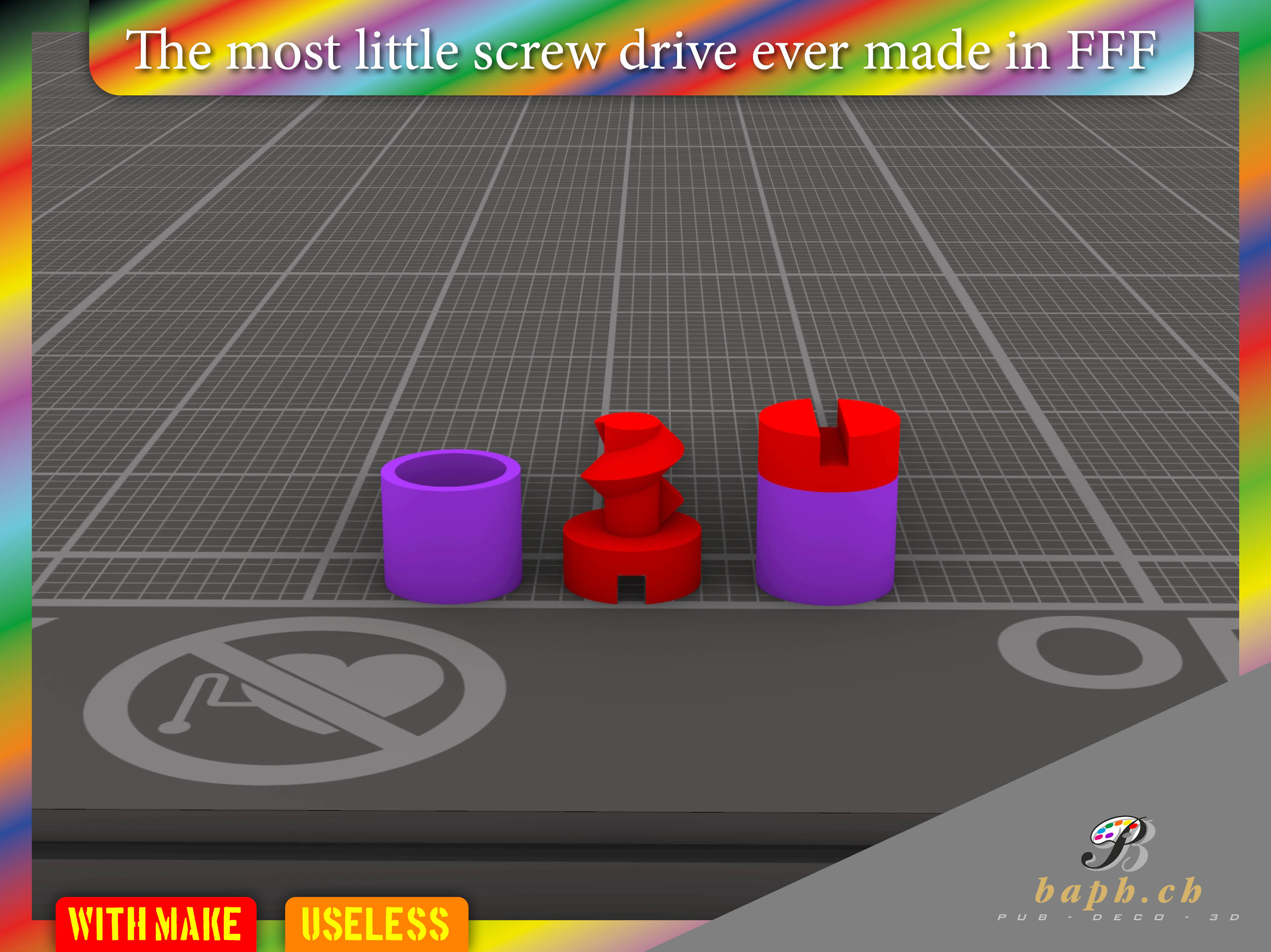 Worldwide most little FFF printed screw drive ever made by baph ...