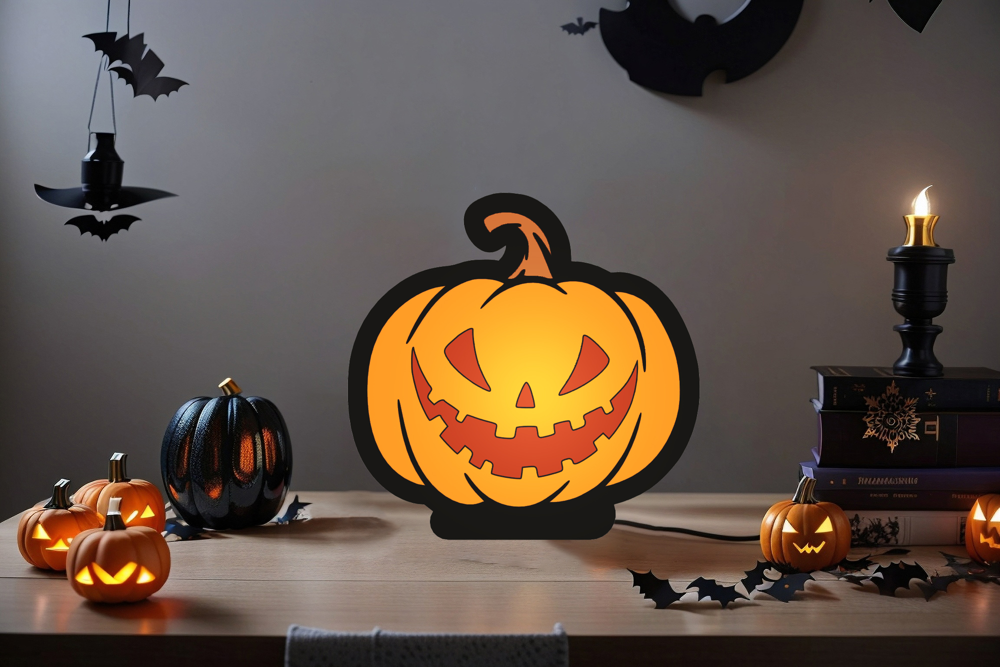 Halloween Pumpkin LightBox LED Lamp by Geeks3D | Download free STL ...