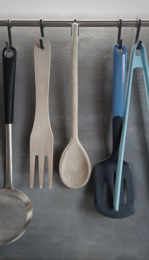 Spoon hook for kitchen rail by crimakesthings | Download free STL model ...