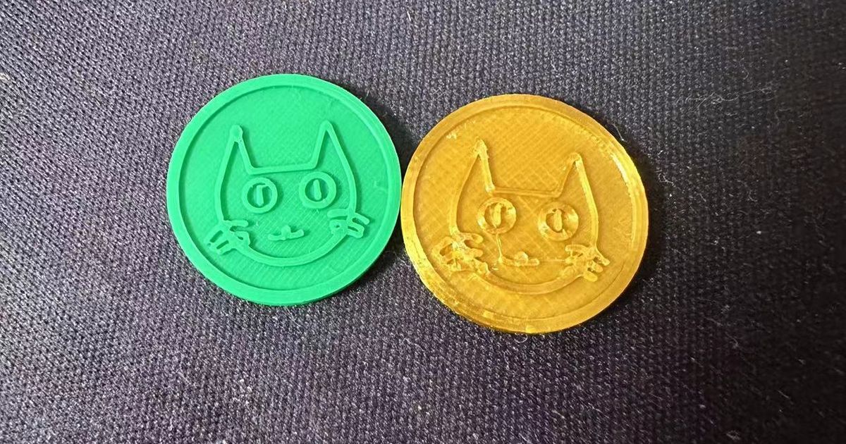 A cat coin token by smartjx | Download free STL model | Printables.com