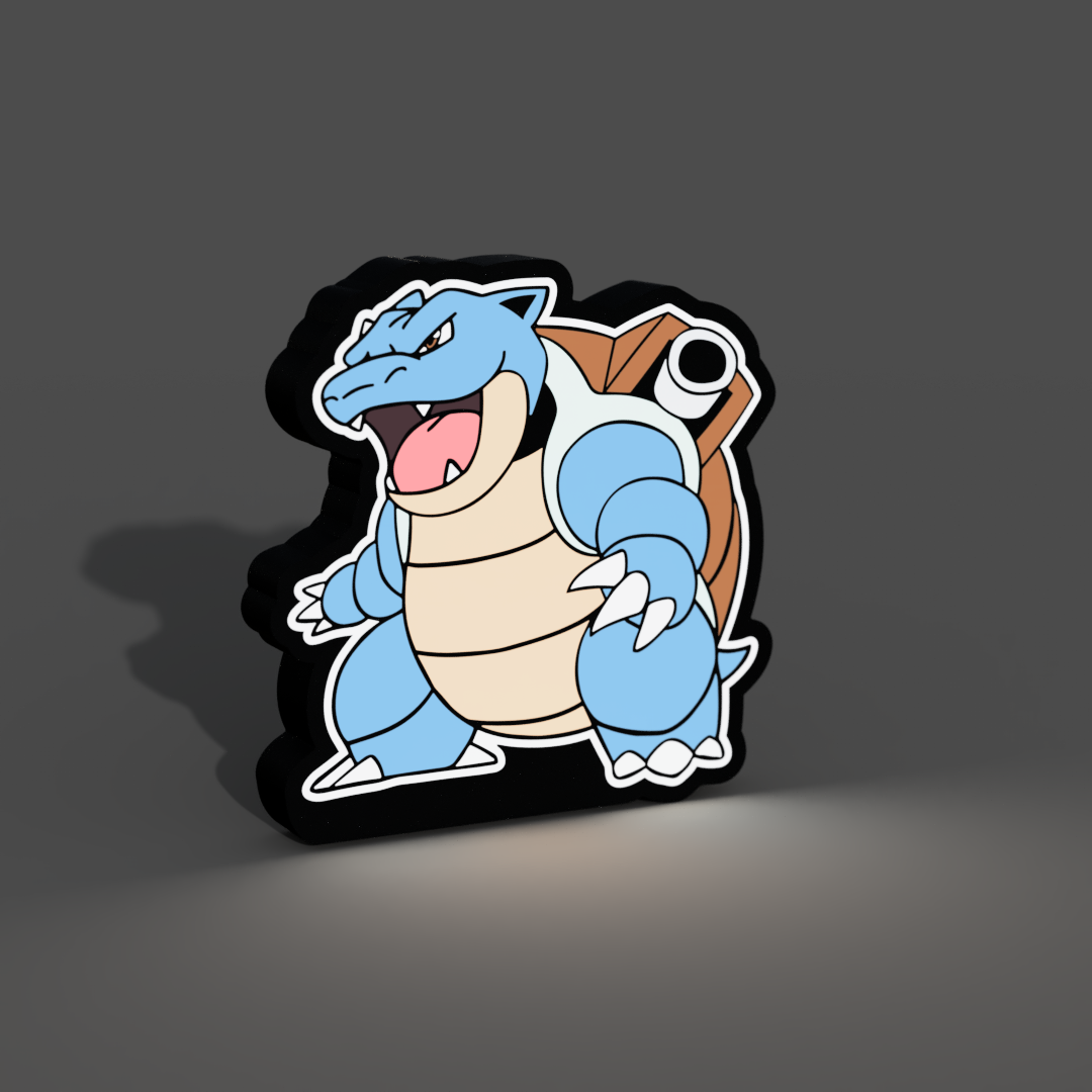 Blastoise Lightbox LED Lamp by braga3dprint | Printables Store