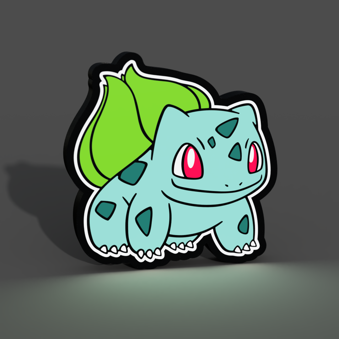 Bulbasaur Lightbox LED Lamp by braga3dprint | Printables Store