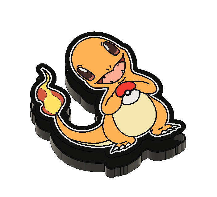 Charmander Lightbox LED Lamp by braga3dprint | Printables Store