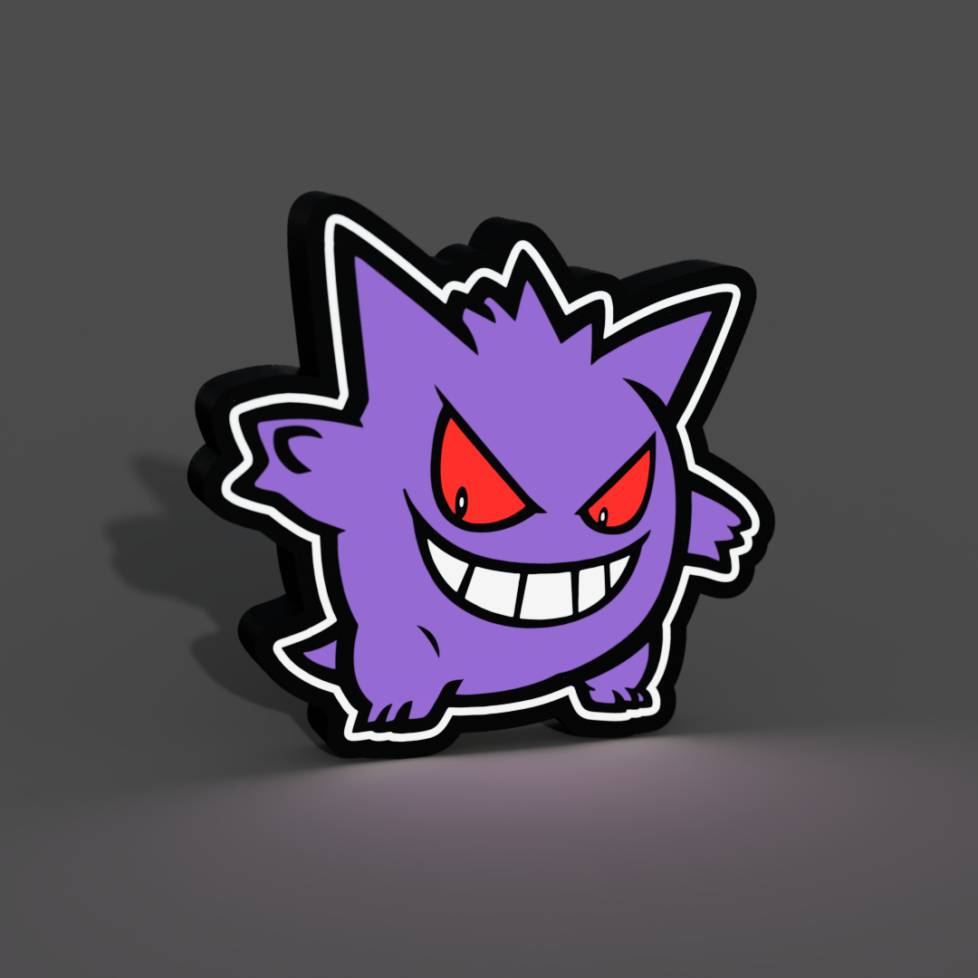 Gengar Lightbox LED Lamp by braga3dprint | Printables Store