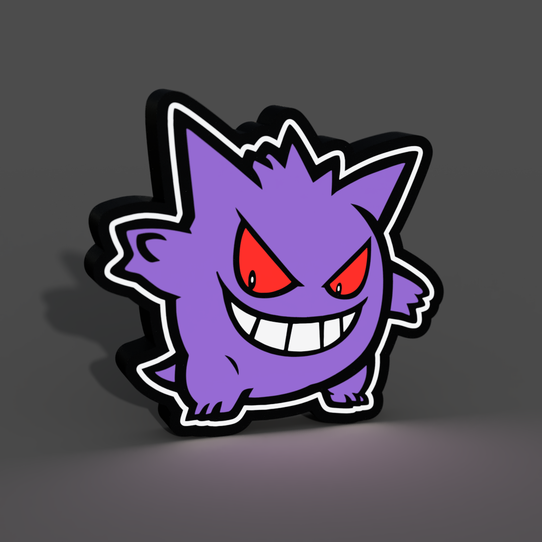Gengar Lightbox LED Lamp by braga3dprint | Printables Store