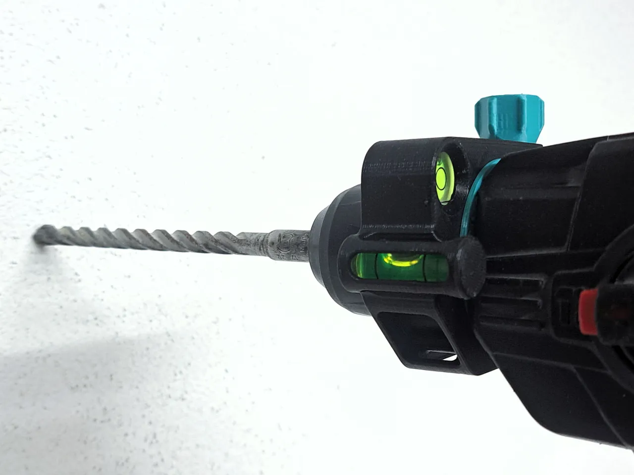 Drill with spirit level store