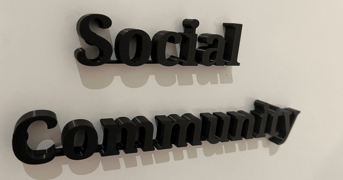 Social Community sign with magnets by MateuszMiler | Download free STL ...