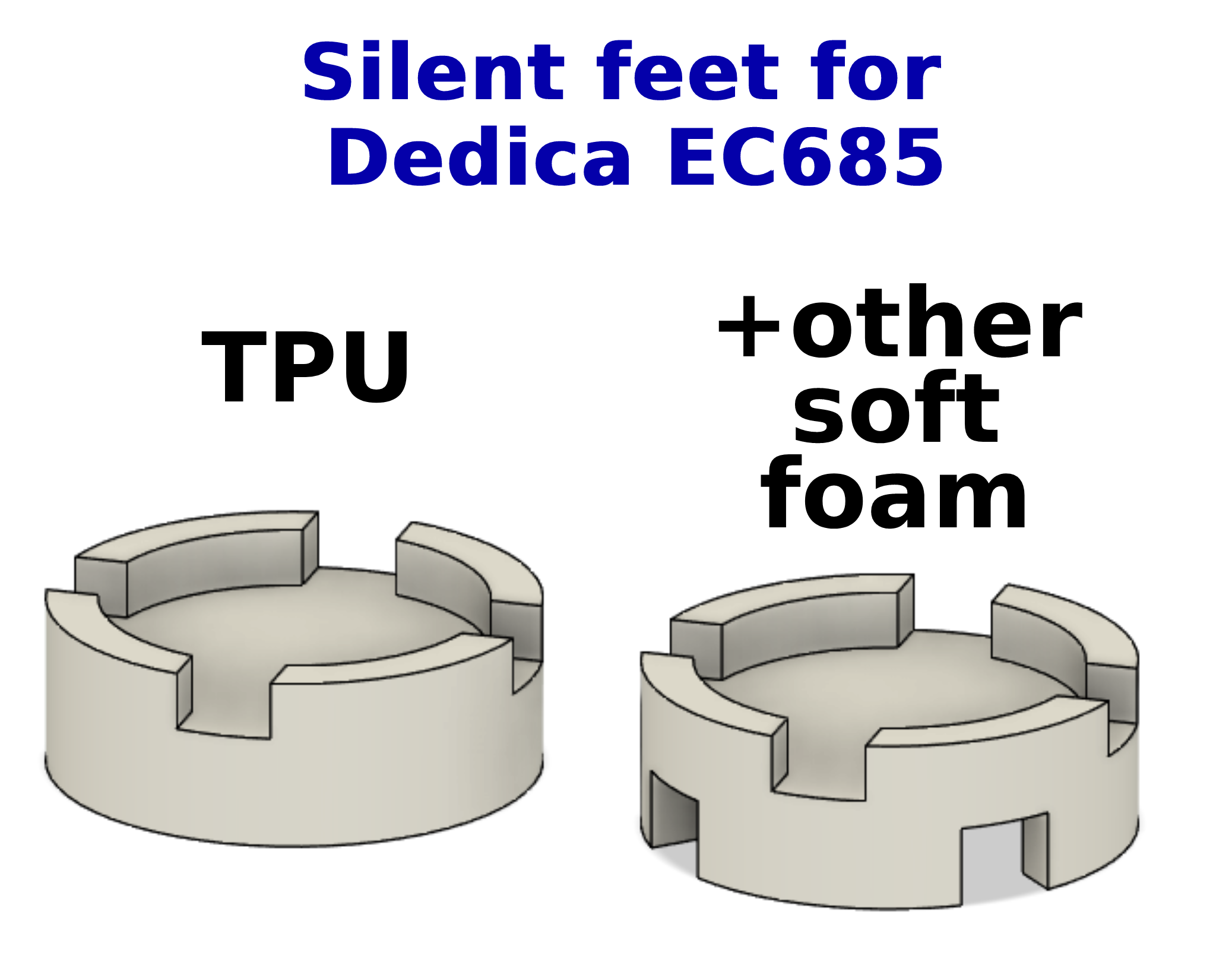 Dedica EC685 silencing feet by BroknP | Download free STL model ...