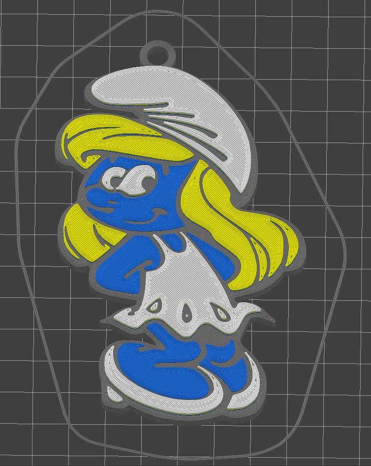 Smurfette layered - keychan by Super 25 | Download free STL model ...