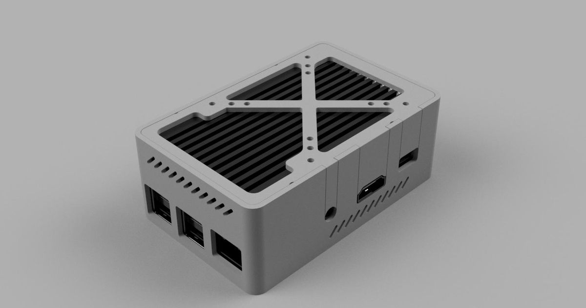 Rock Pi 4 (with heatsink) case by xaxas | Download free STL model ...