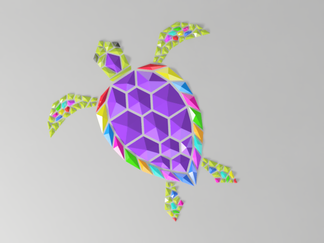 Geometric Sea Turtle wall art by dgemily | Download free STL model ...
