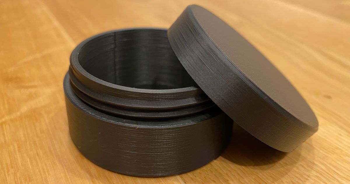 Parametric OpenSCAD Round Container Jar With Screw Lid by der_da ...