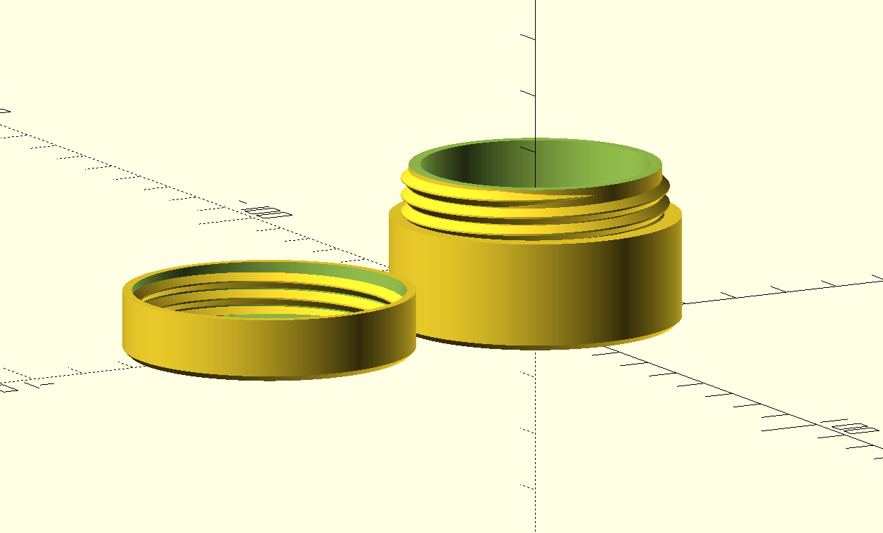 Parametric OpenSCAD Round Container Jar With Screw Lid by der_da ...