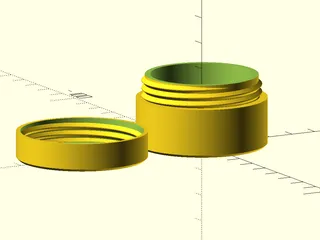 Parametric OpenSCAD Round Container Jar With Screw Lid by der_da ...