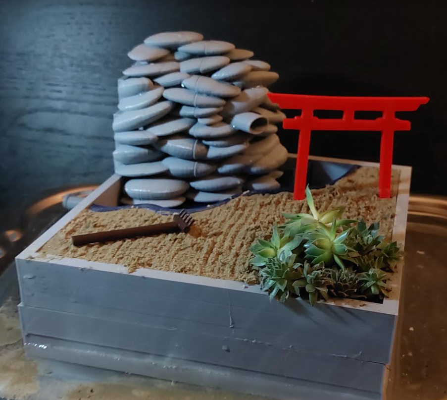 Zen garden with working waterfall by S.Duck | Download free STL model ...